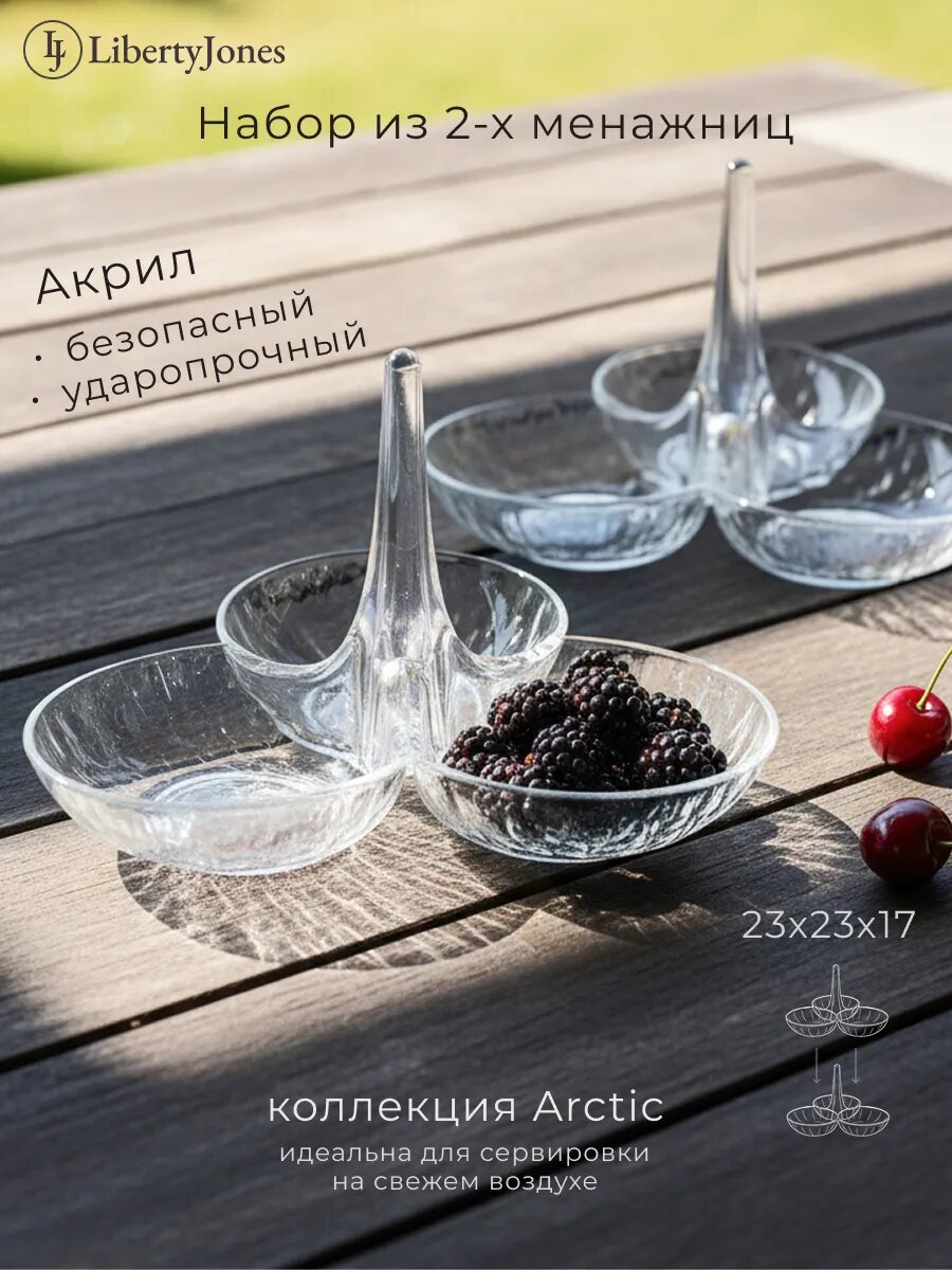 Менажница из акрила Arctic 2 шт. набор для сервировки от Liberty Jones LJ0000348