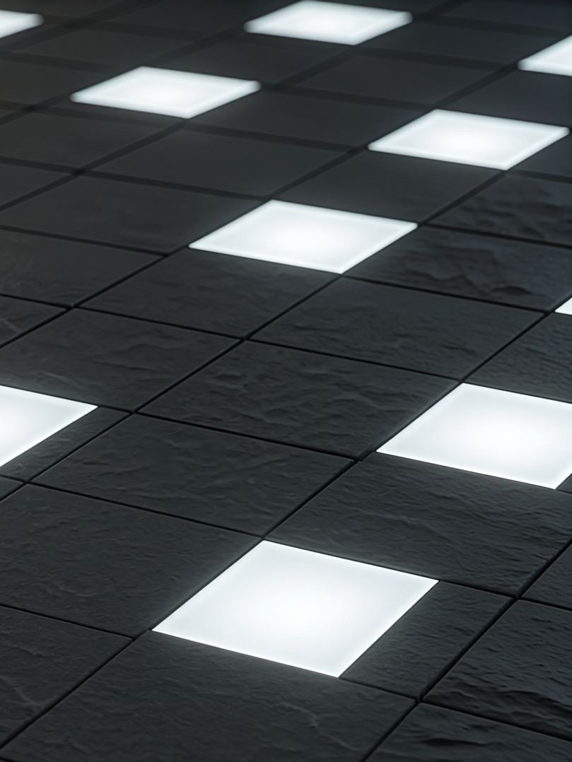 Светящаяся тротуарная плитка White холодная LED 12В для уличного и ландшафтного освещения 10*10 см