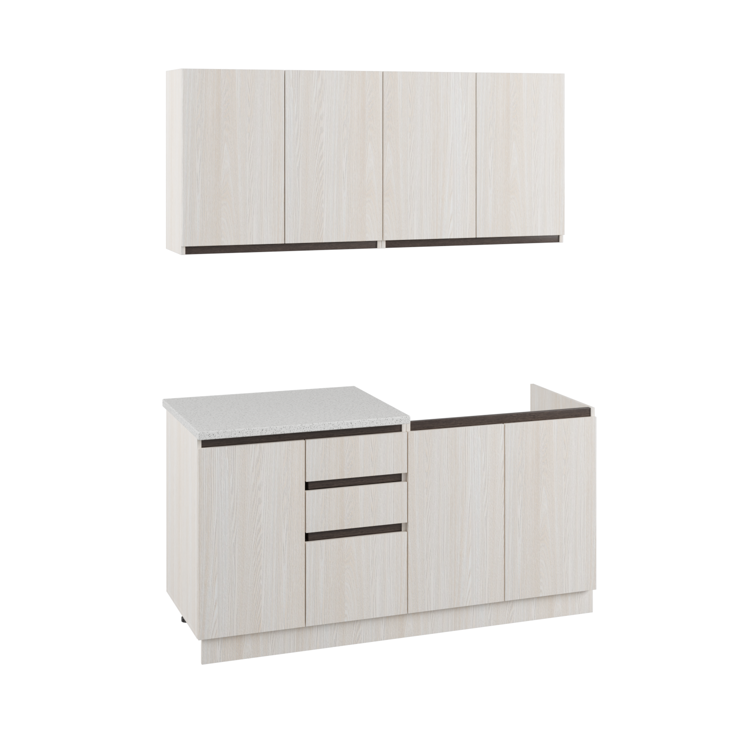 Кухонный гарнитур Стиль 1,6 м, Ясень анкор