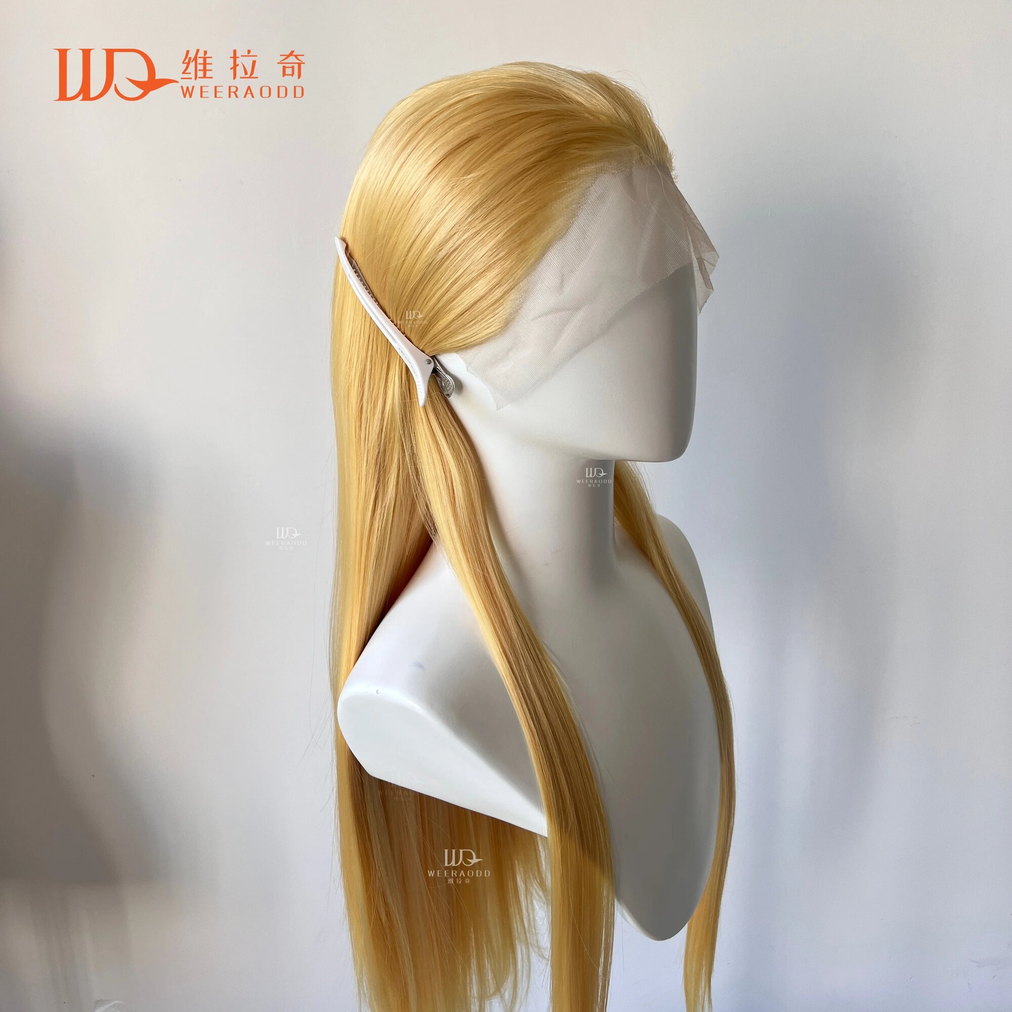 Синтетический кружевной парик WEERAODD желтый 26 дюймов