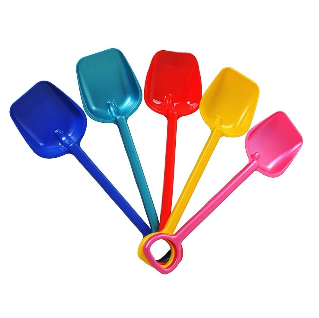 Лопата детская 49см, удобная для снега и песка, пластиковая, разноцветный принт