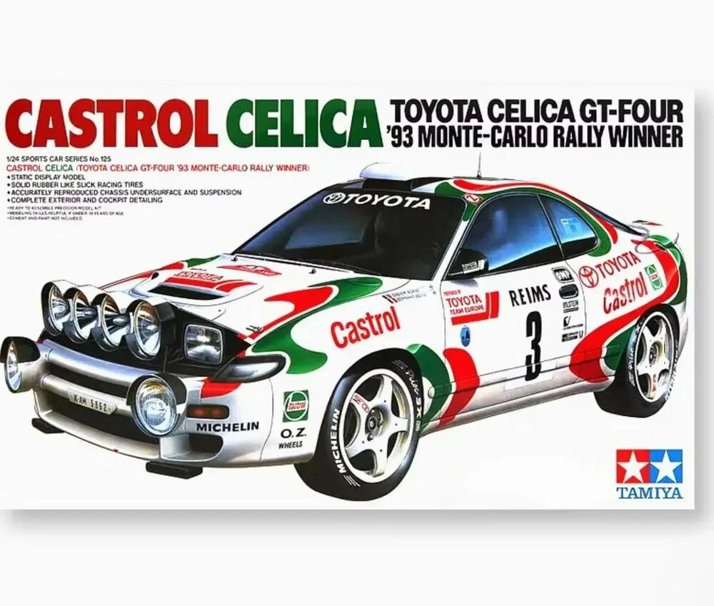 Tamiya 24125 1/24 Castrol Team Celica GT-Four ST185 WRC'93 сборная модель автомобилей