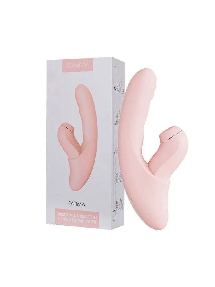 Вибратор Svakom Fatima с вакуумом и возвратно-поступательными движениями, розовый