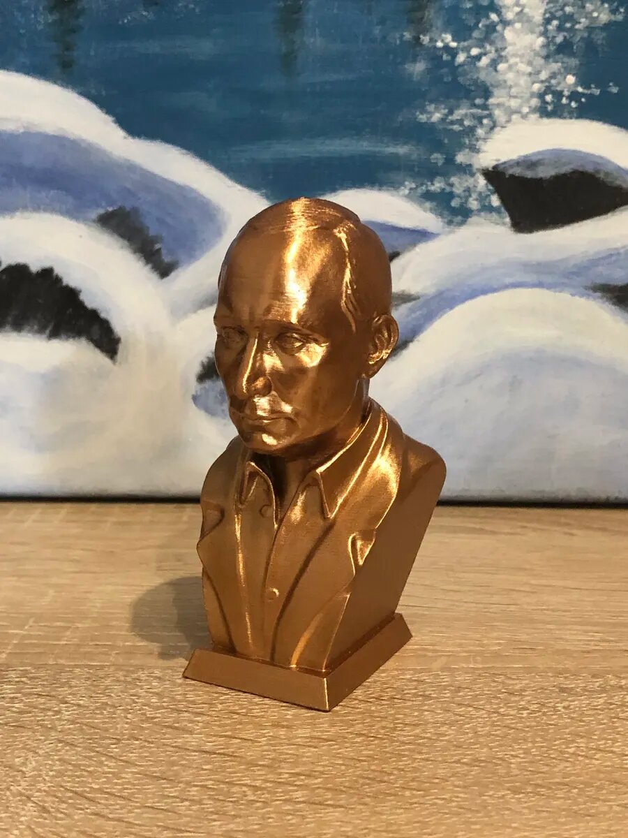 Статуэтка Бюст В. В. Путина 11 см под бронзу, отличный подарок