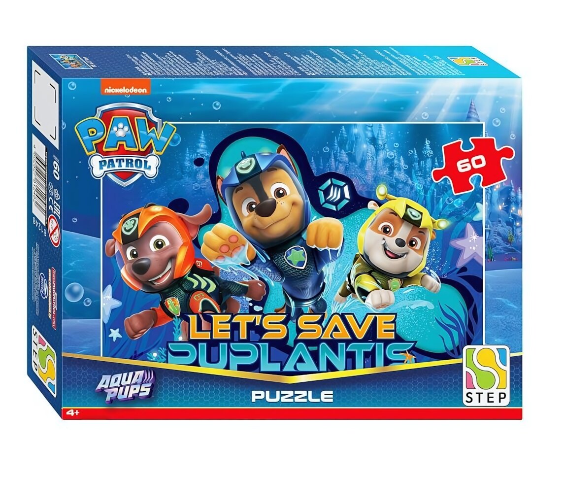 Пазл 60 деталей "Щенячий патруль. Аква", развивающая игра для детей от 4 лет, картон, размер 27х18 см