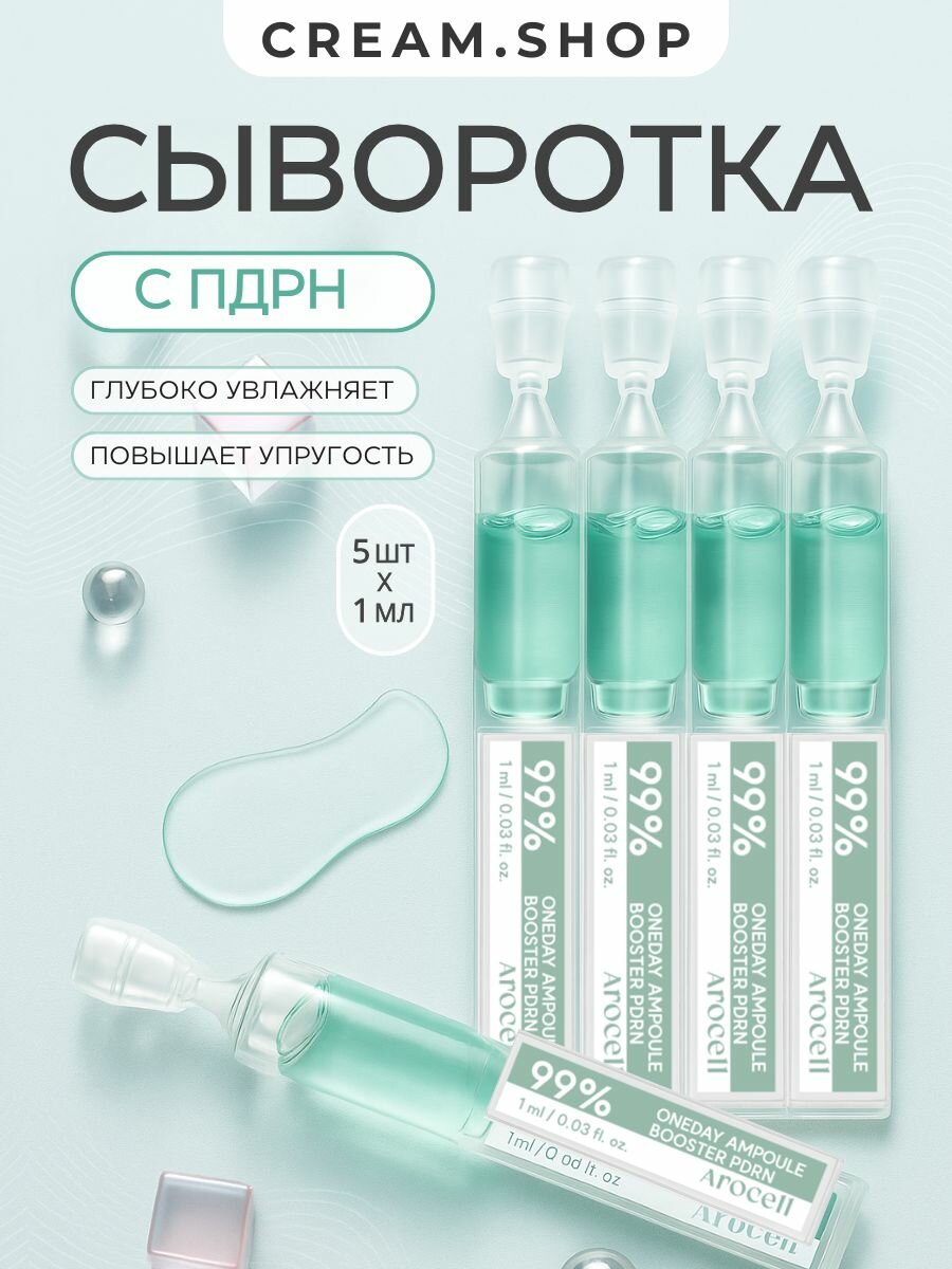 Бустер-сыворотка с пдрн для глубокого увлажнения Arocell Oneday Ampoule Booster PDRN 1 мл х 5 шт