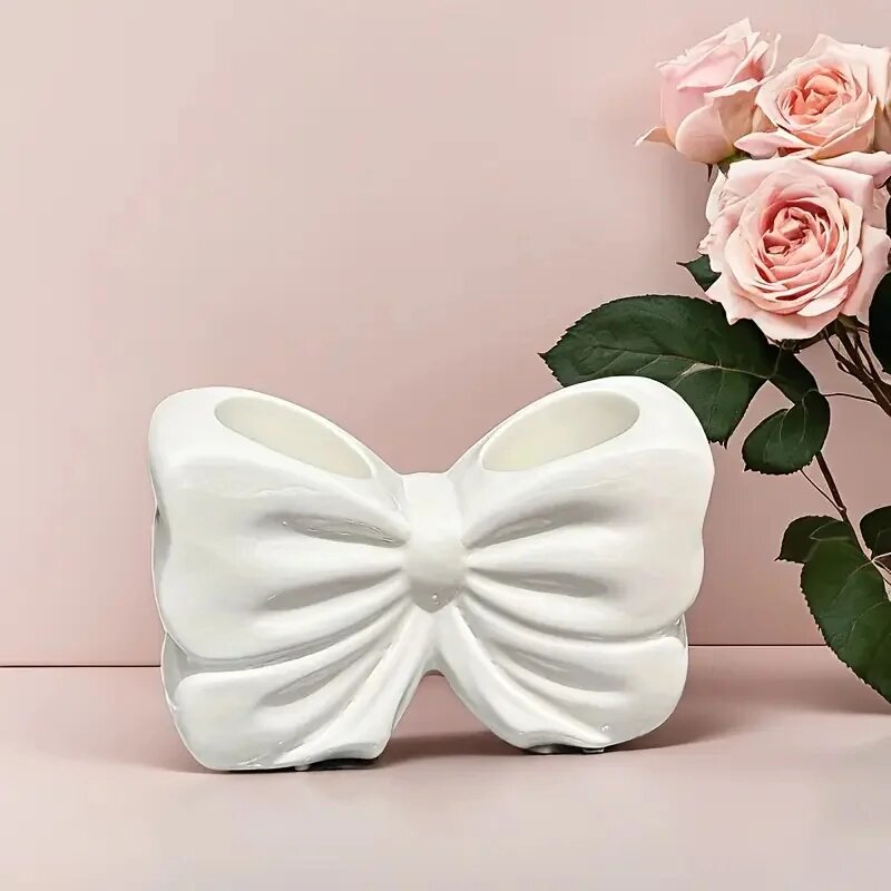 Держатель для зубных щеток керамический WHITE, белый, напольный, 19 см высотой, для ванной комнаты