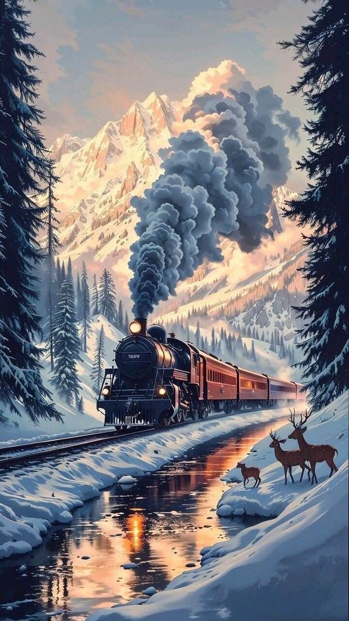 Алмазная живопись "Гарри Поттер: Поезд и замок Хогвартс", 5D, круглая, 40x50 см. Производитель: Brose Art.