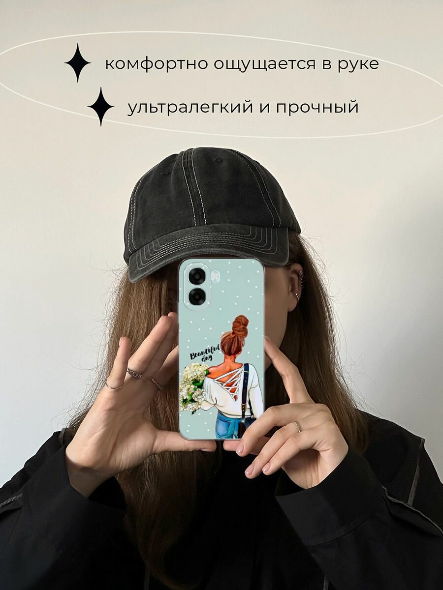 Силиконовый чехол на Oppo A6x / Оппо A6x с принтом Замечательный день — фото 1