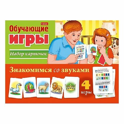 Игра обучающая "Знакомимся со звуками" 24 шт. набор карточек 20144 "Hatber"