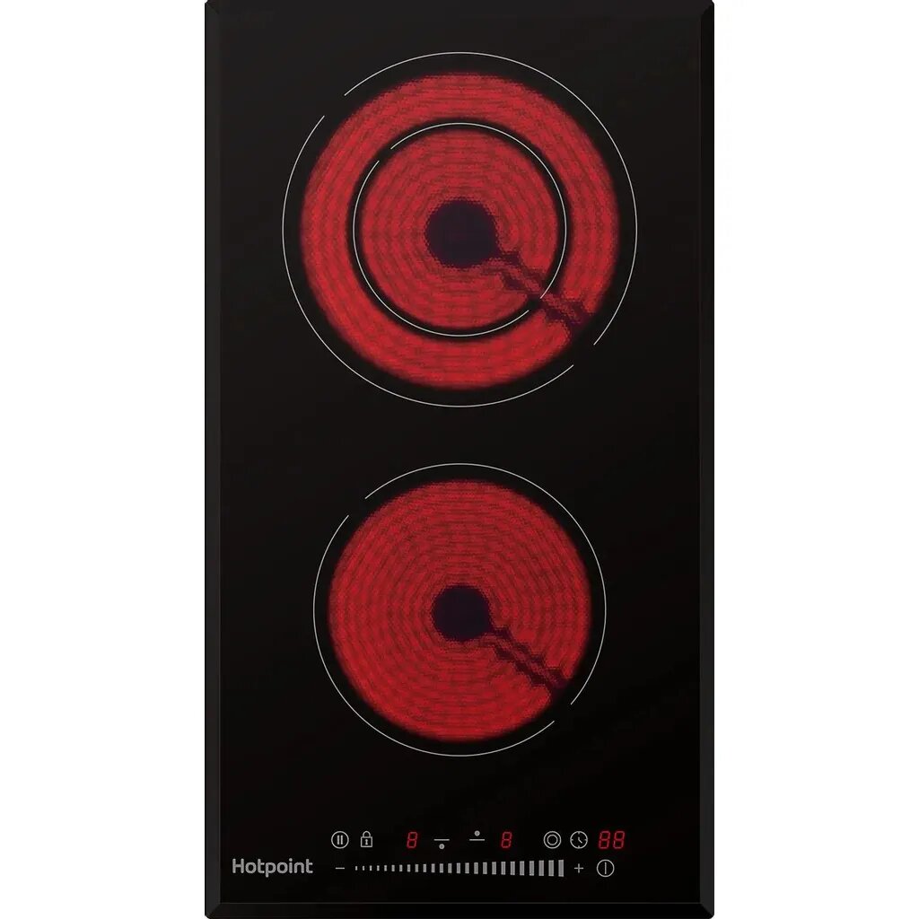 Электрическая варочная поверхность HOTPOINT HR 3O4 BAS, конфорок: 2 шт, стеклокерамика, независимая, черный