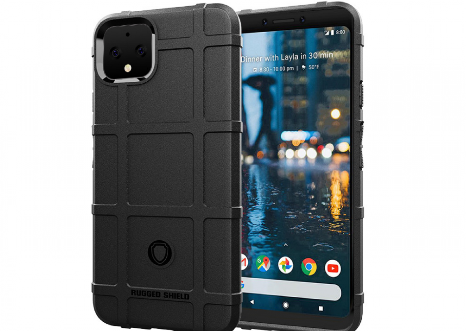 Противоударный чехол MyPads для Google Pixel 4 XL с усиленной защитой, черный