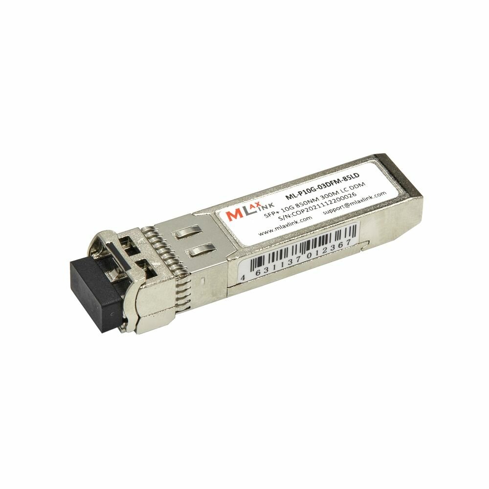 Модуль MlaxLink оптический многомодовый SFP+, 10Гб/с, 0.3км, 850нм, 2xLC, DDM