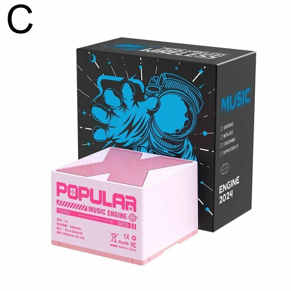 Колонка портативная, Колонка блютуз беспроводная с стереозвуком, Bluetooth 5.3 Мини Акустическая система с микрофоном, Может одновременно подключаться к двум устройствам