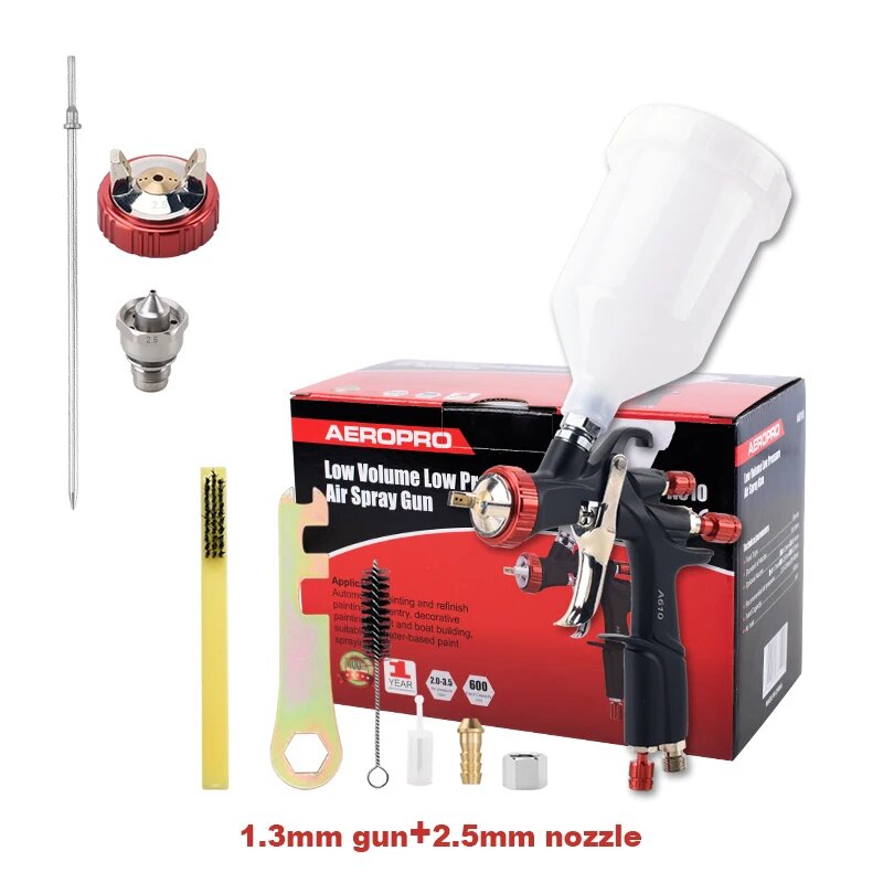 AEROPRO A610 LVLP Пневматический пистолет-распылитель R500 Автомобильный пистолет-распылитель Комплект пистолета-распылителя Аэрограф для автомобиля 1,3\1,4\1,5\1,7\2,0 мм A610 Распылитель