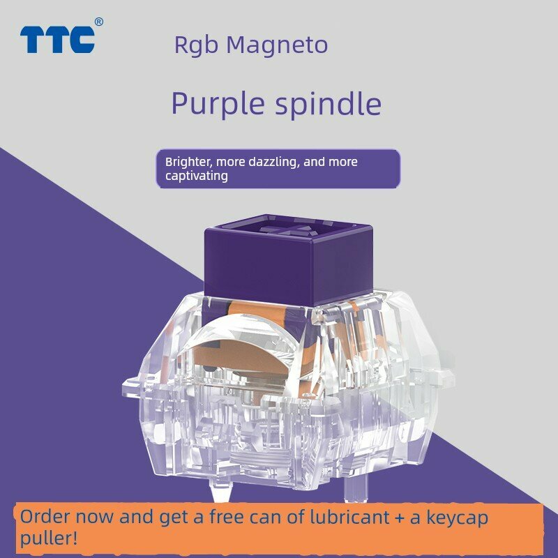 TTC Purple Heart Axis RGB магнитные переключатели - 8 шт. с смазкой и инструментом для снятия клавиш