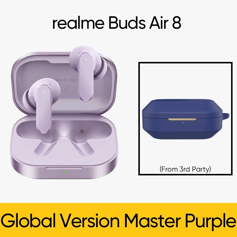 Realme Buds Air 8 беспроводные наушники Фиолетовый, Purple GL n blue
