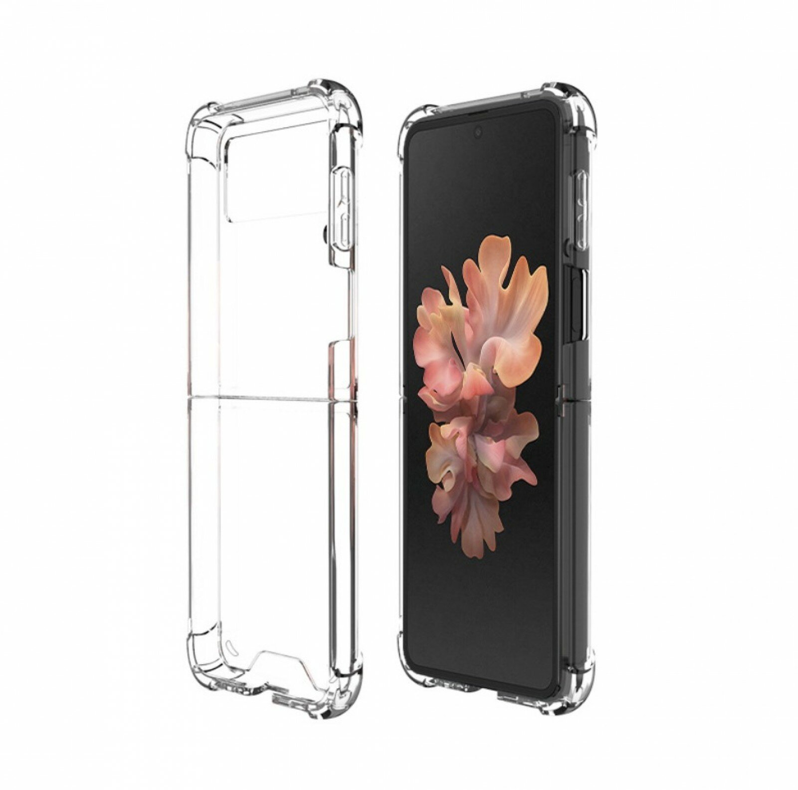Чехол-накладка MyPads Tocco для Samsung Galaxy Z Flip1 SM-F700 прозрачный с защитой углов