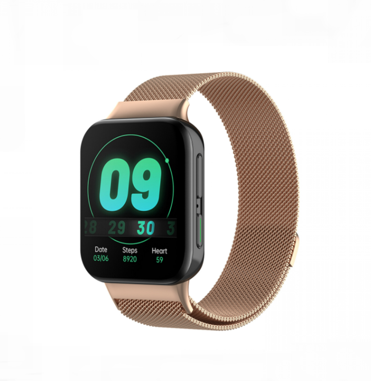 Миланский ремешок-браслет MyPads Milanese для OPPO Watch 46 mm из нержавеющей стали золотистый с магнитным замком