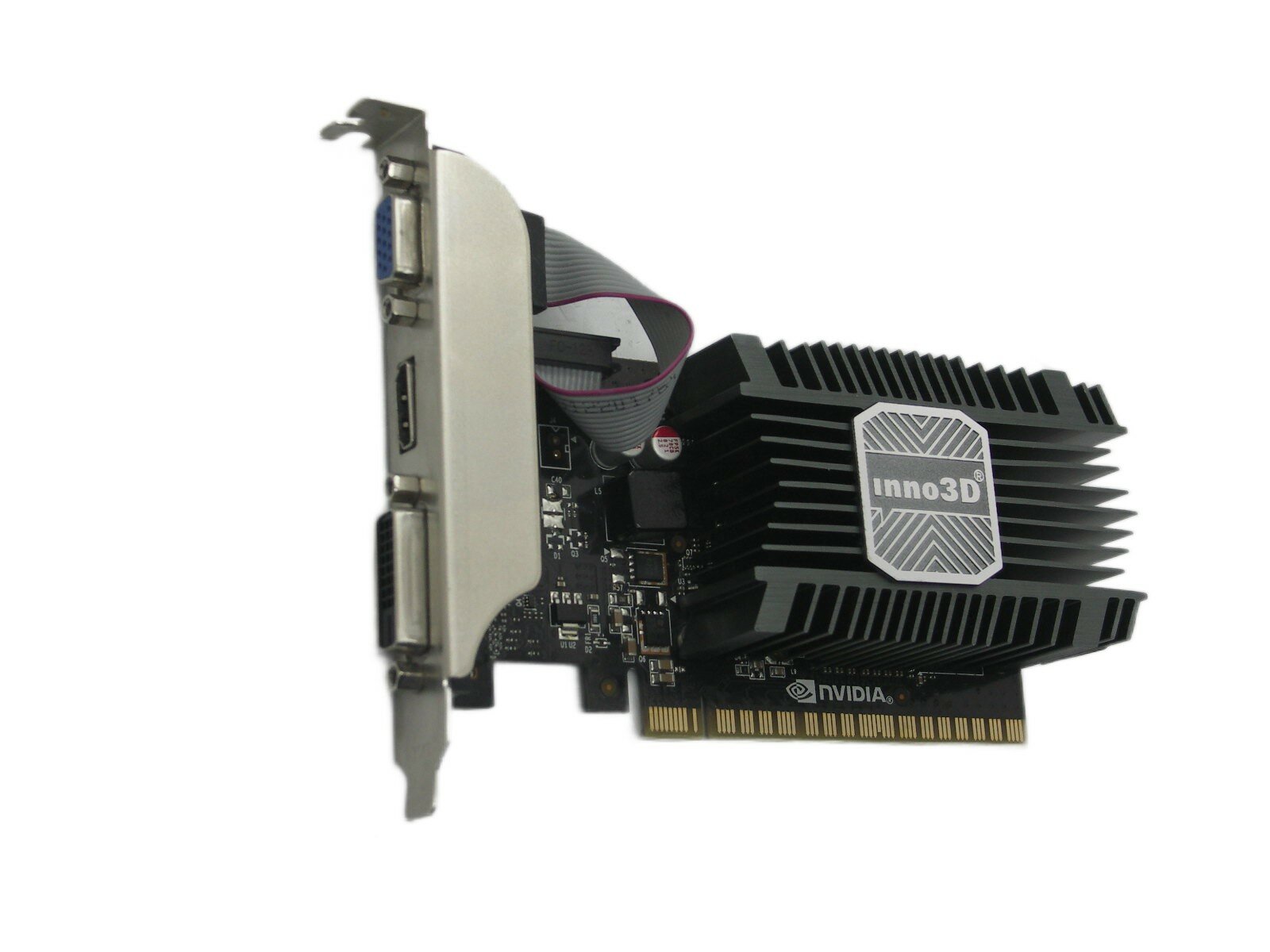 Видеокарта 2Gb GeForce 730 GT 64bit, INNO3D GF-GT730-DVI+VGA+HDMI-SDDR3-2GB-PCIE