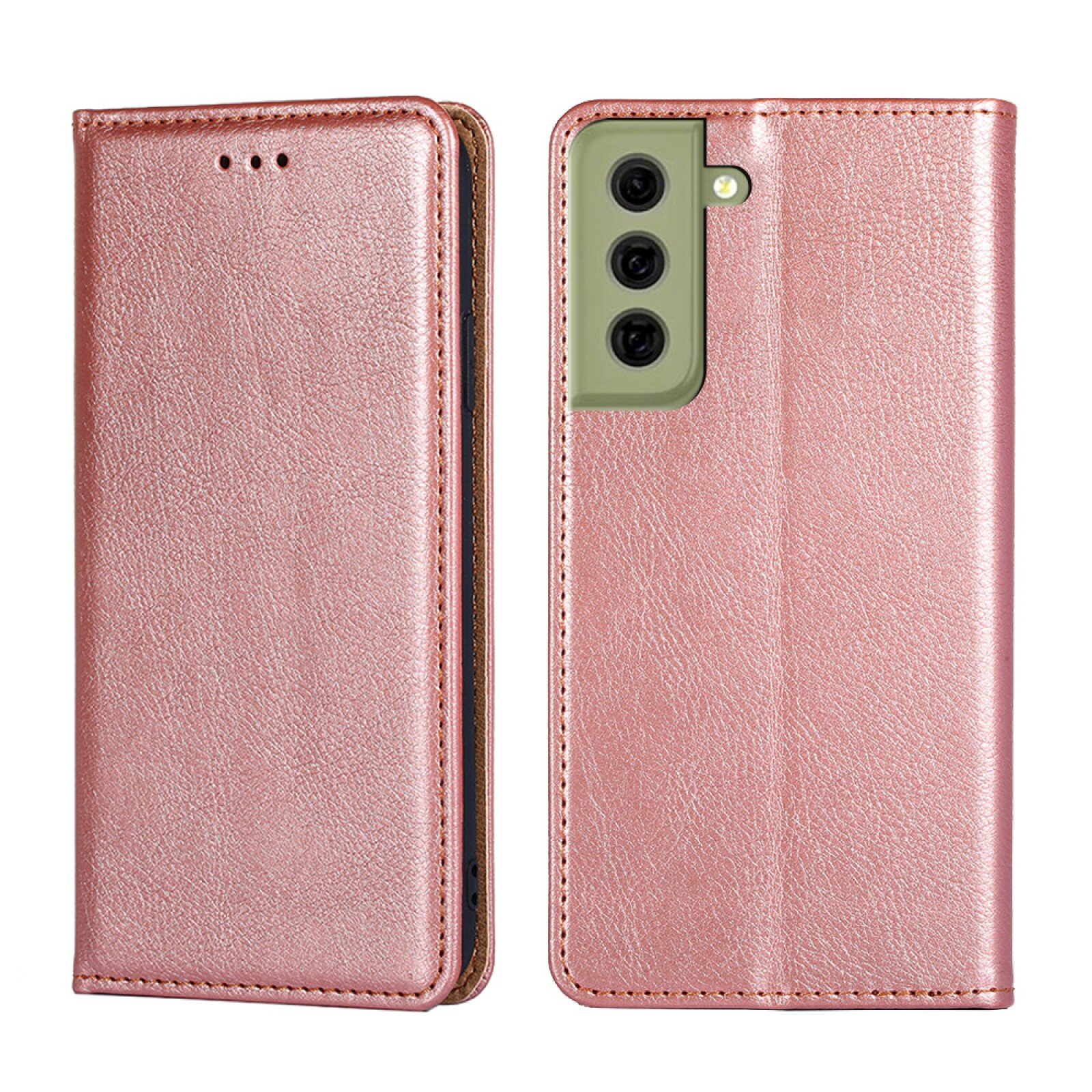 Чехол-книжка MyPads для Samsung Galaxy S21 FE 5G с магнитной застежкой и кармашками розовый