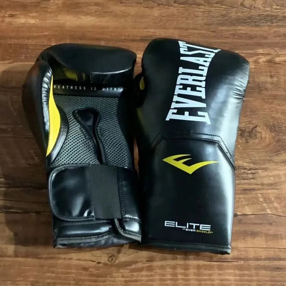 Перчатки боксерские EVERLAST ELITE PROSTYLE размер 14 oz искусственная кожа черный — фото 1