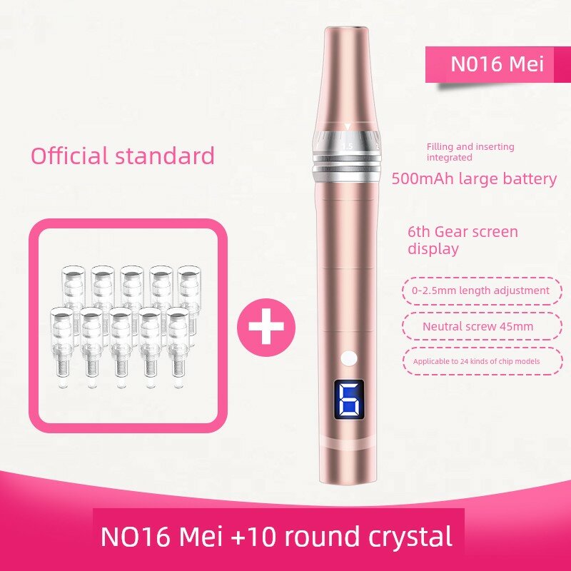 Наноэлектрический микронидлинг-аппарат для инфузии воды в кожу лица, мезотерапии, микрокристаллический стилус MTS для