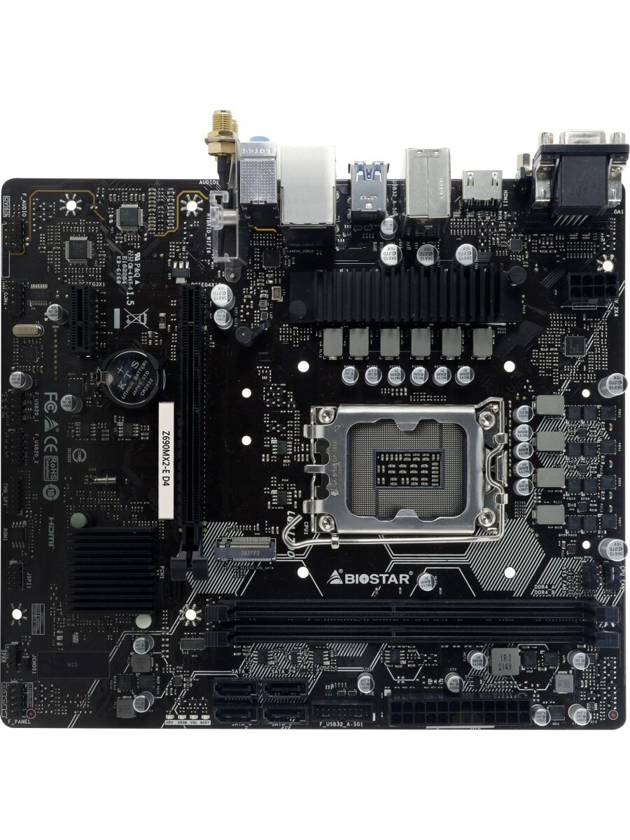 Материнская плата Biostar Z690MX2-E D4, Socket LGA 1700, Intel Z690, mATX, Ret