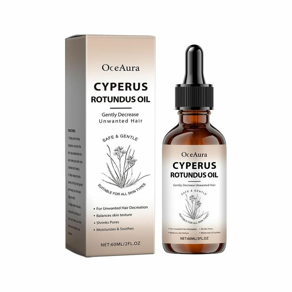 Масло OceAura Cyperus Rotundus 60 мл/Для замедления роста волос после депиляции/Натуральное средство для гладкости кожи и сужения пор