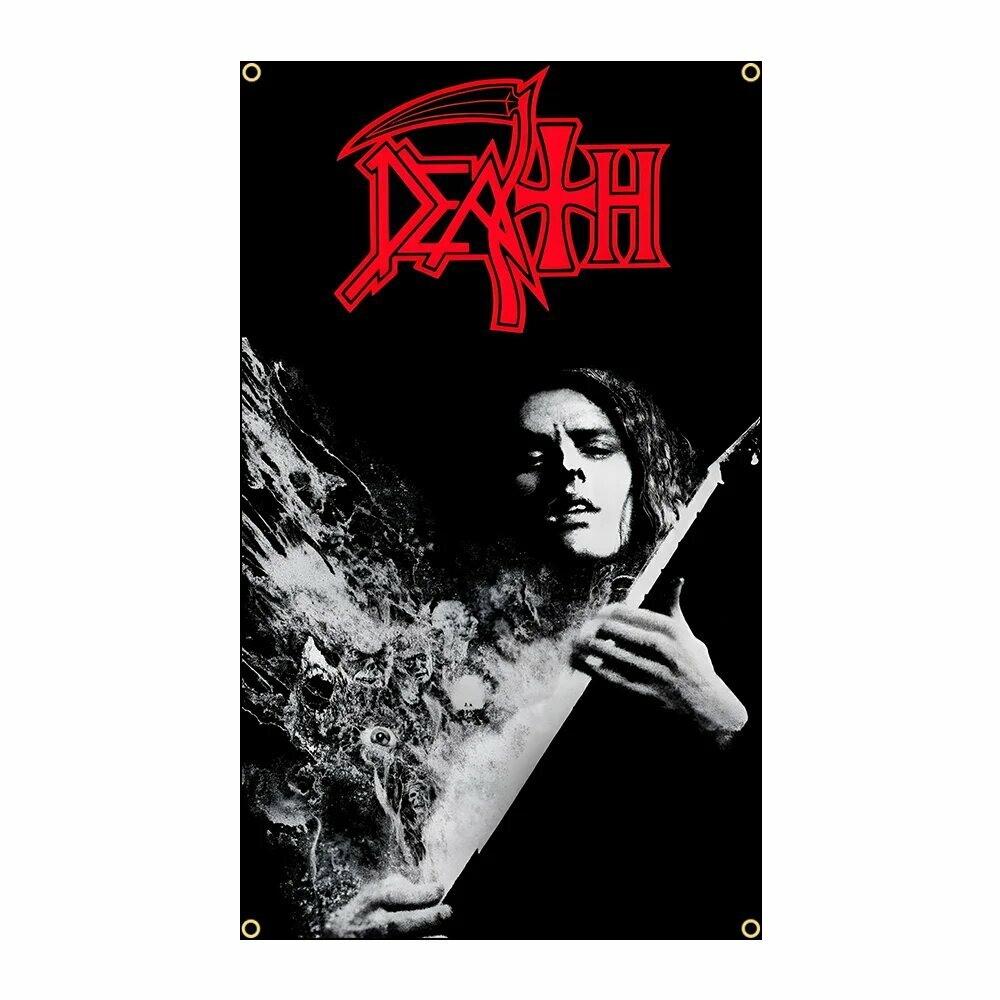 Флаг Heavy Rock Band-D-deaths band из полиэстера Черный, 60 х 90 см, 4 Grommets