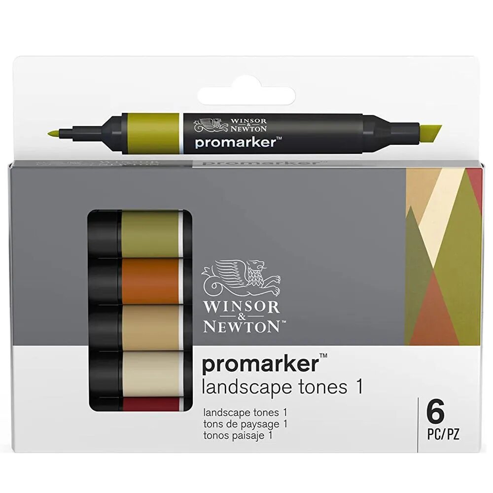 Winsor&Newton Набор маркеров Спиртовой, толщина: 6 мм, 6 шт. для граффити, для скетчинга