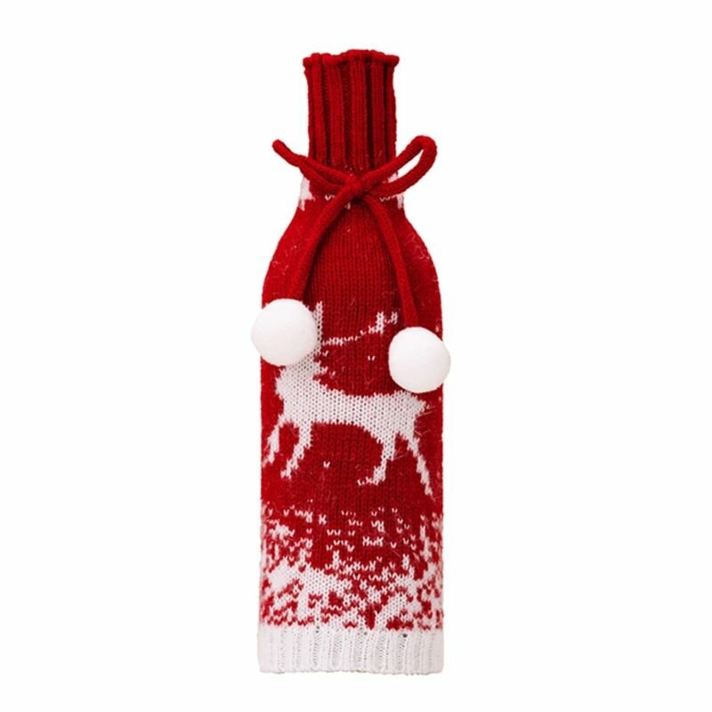 Вязаный чехол на бутылку градиент (1 шт.), олень