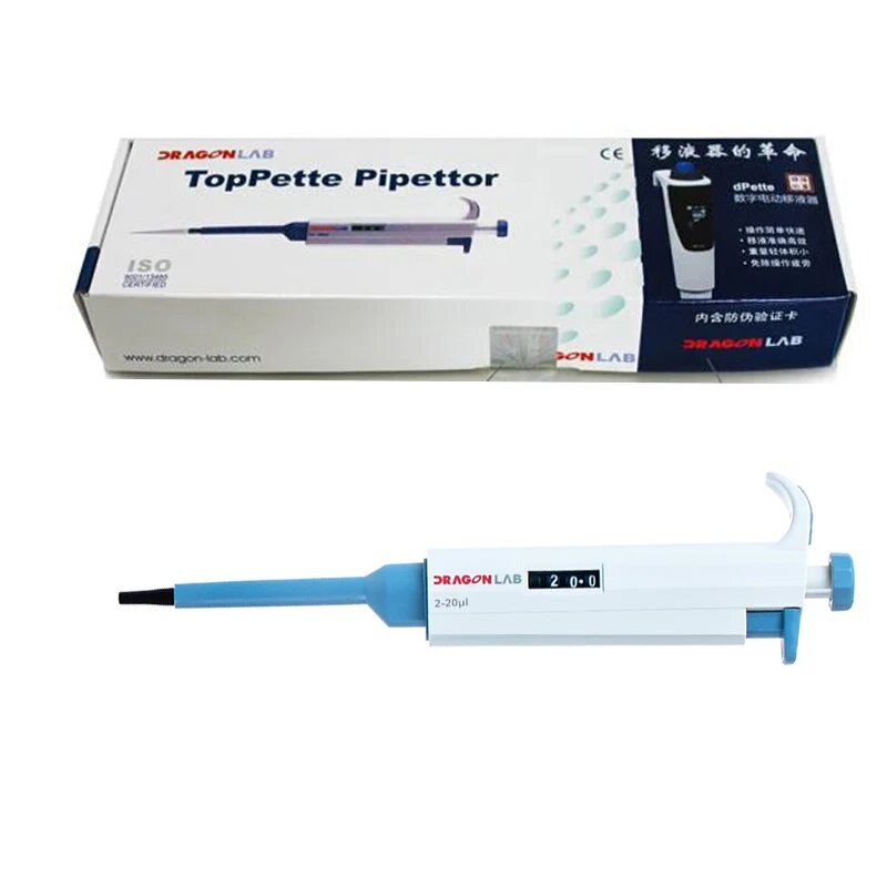 ДЛаб механическая пипетка TopPette Dragon 20-200ul/100-1000ul 0.5-5ml