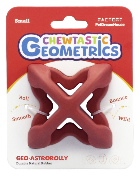 Игрушка для собак PetDreamHouse / ПетДримХаус Chewtastic Geometrics Geo-AstroRolly, интерактивная из натурального каучука / зоотовары для животных