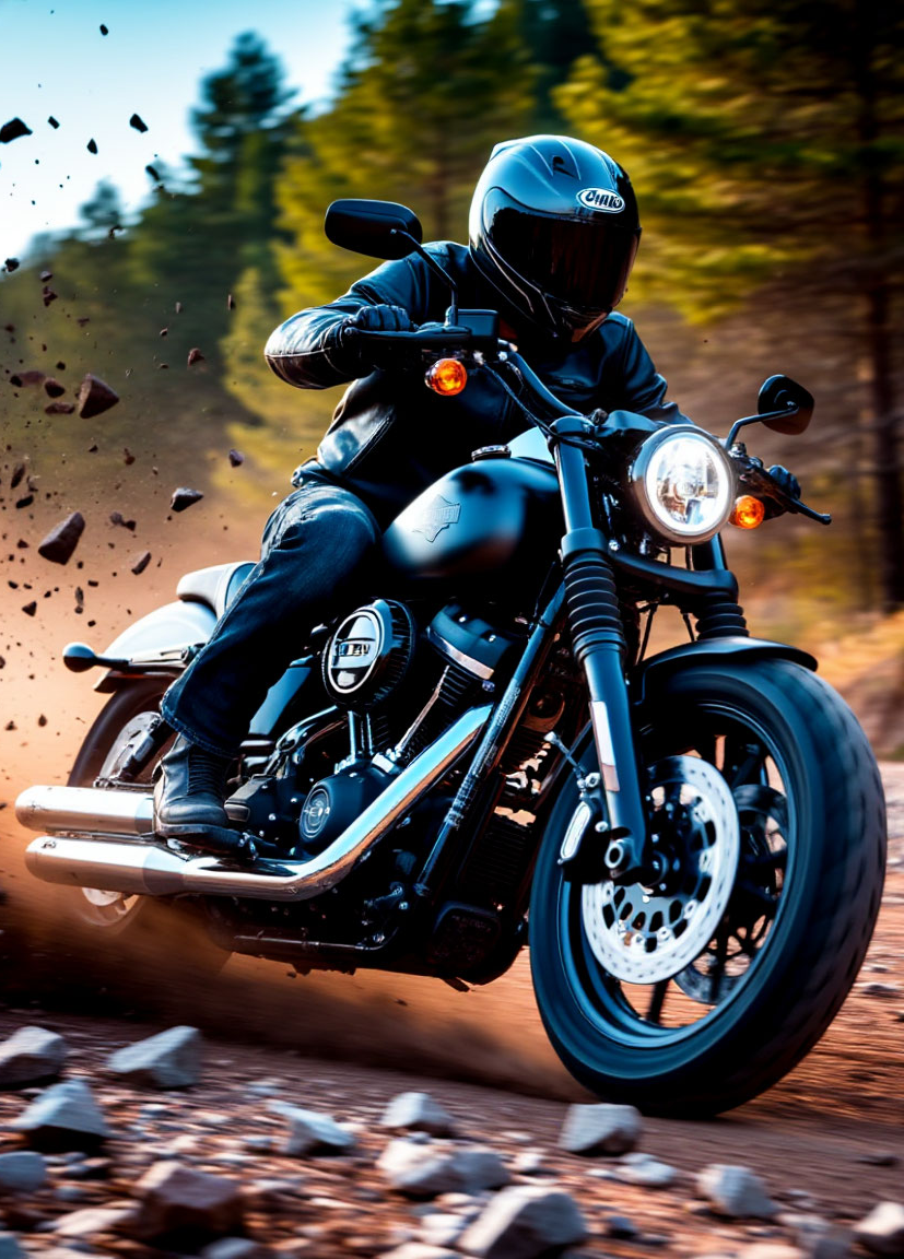 Интерьерная картина на холсте на подрамнике 50х70 мотоцикл Harley-Davidson