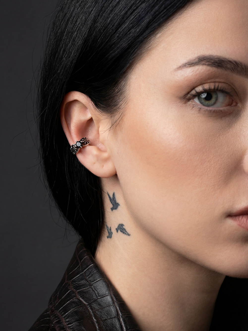 Моносерьга кафф, фианит