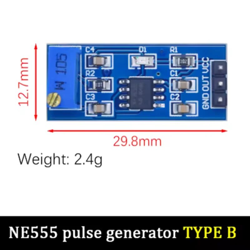 Модуль NE555 генератор импульсов TYPE B, Color: NE555 bule1