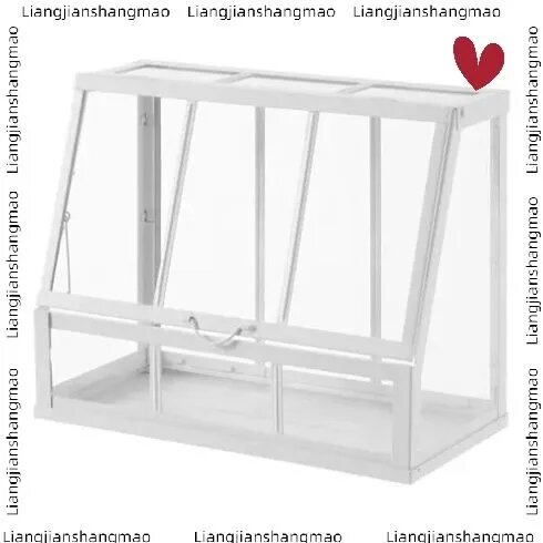 Парник, теплица мини ohY338W8 для рассады и зелени, белый пластик, 45x40x20 см
