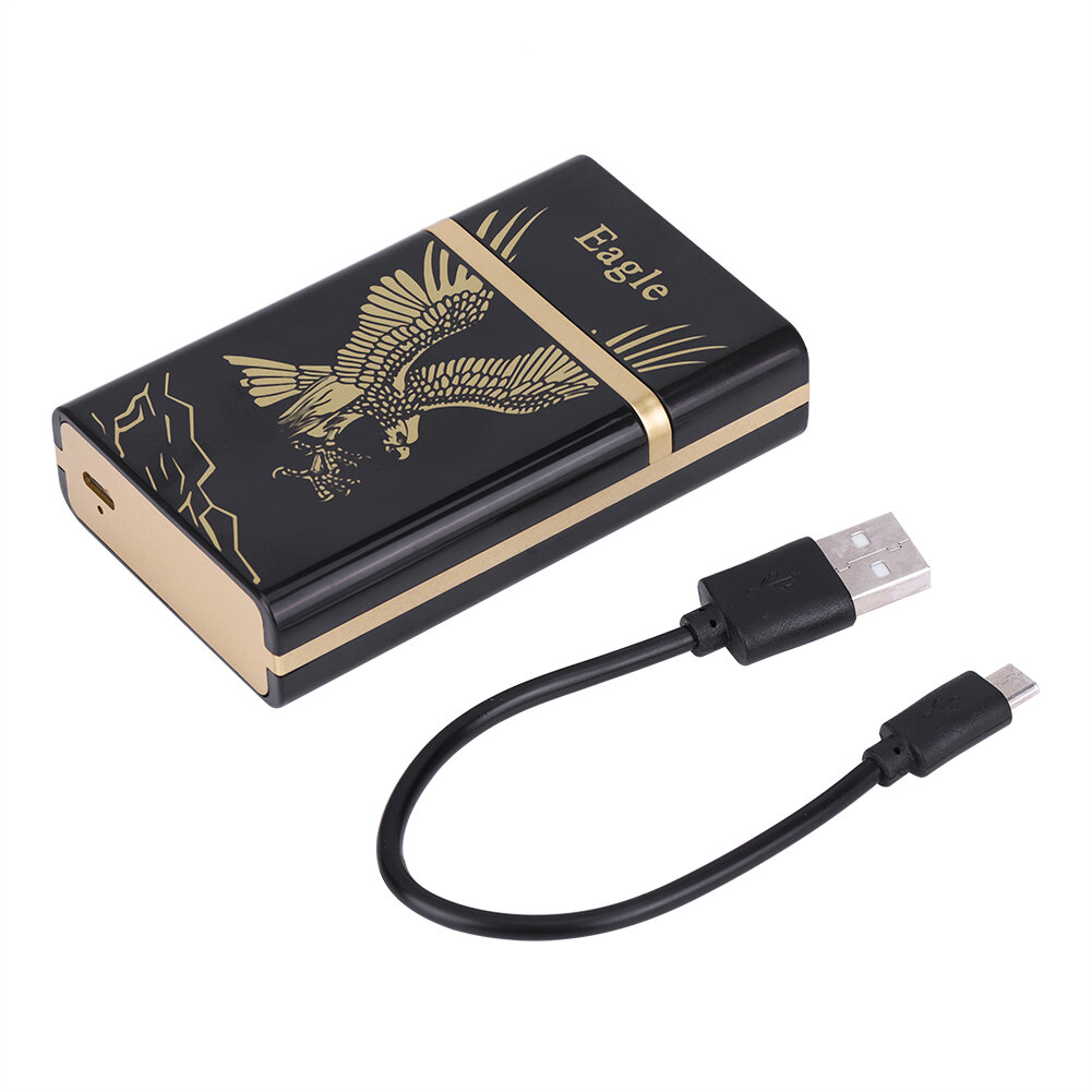 Портативный портсигар с супермини-зажигалкой с зарядкой через USB (Golden Eagle)