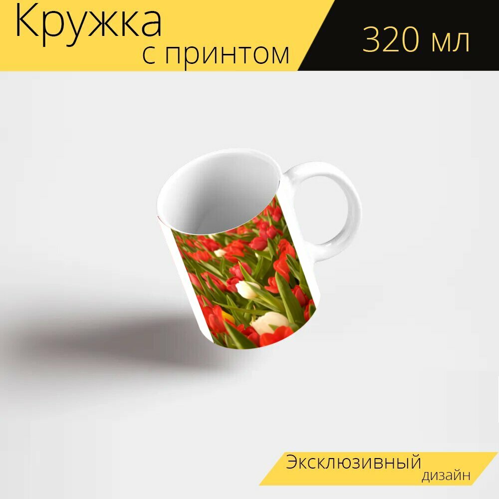 Кружка с рисунком, принтом "Цветок, тюльпан, голландия" 320 мл.