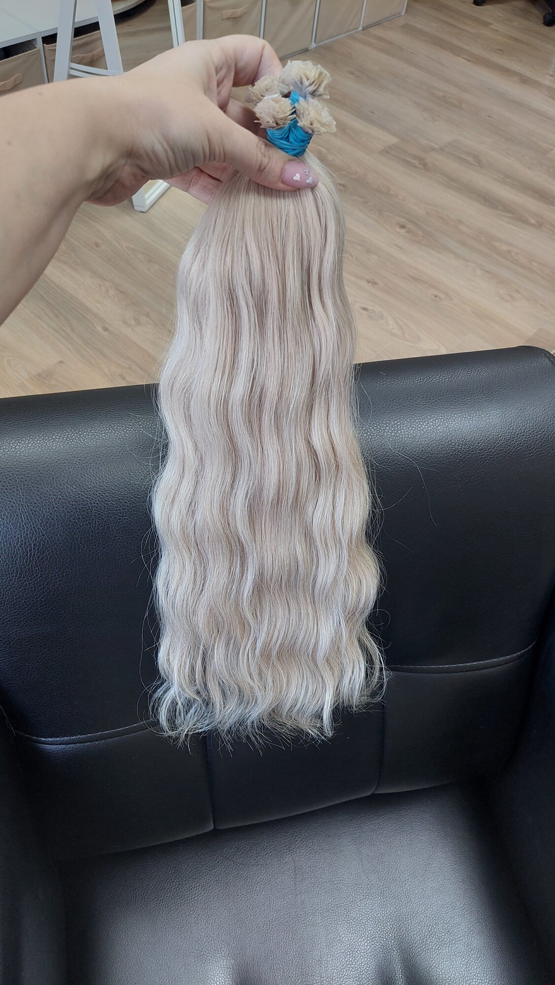 Натуральные волосы для наращивания, волна, блонд, люкс, 50см, 200прядок