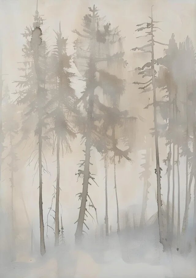 Пейзаж с соснами, 40x60 см, цвет 16, без рамы