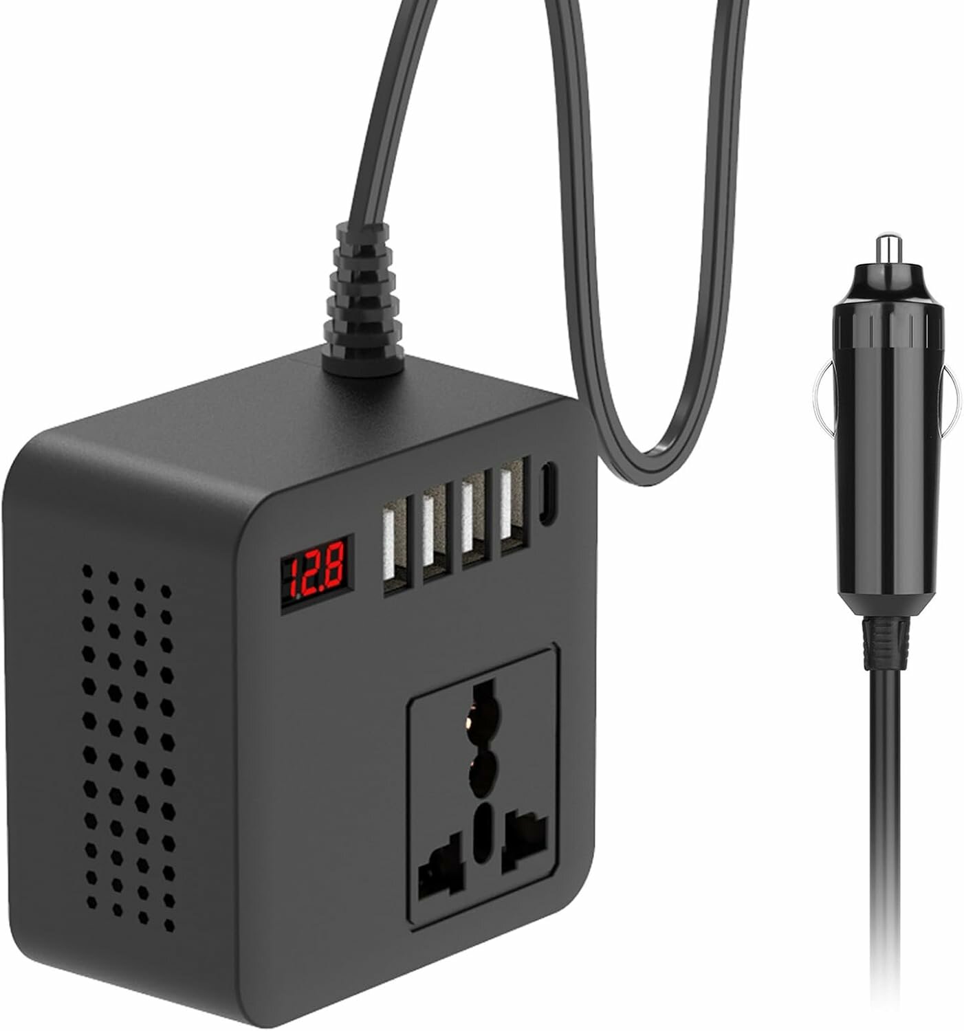 Автомобильный инвертор 150 Вт 12 В 24 В в 110 В 220 В с 4 портами USB Type-C розеткой прикуривателя для электроники