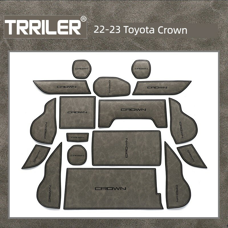 Премиум кожаный коврик для порога Toyota Crown 2022-2023, винтажный серый автомобильный аксессуар