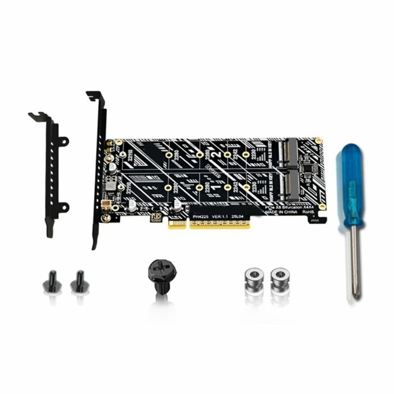 (1 комплект) Карта расширения PCIe 5.0 x8 для 2x NVME RAID