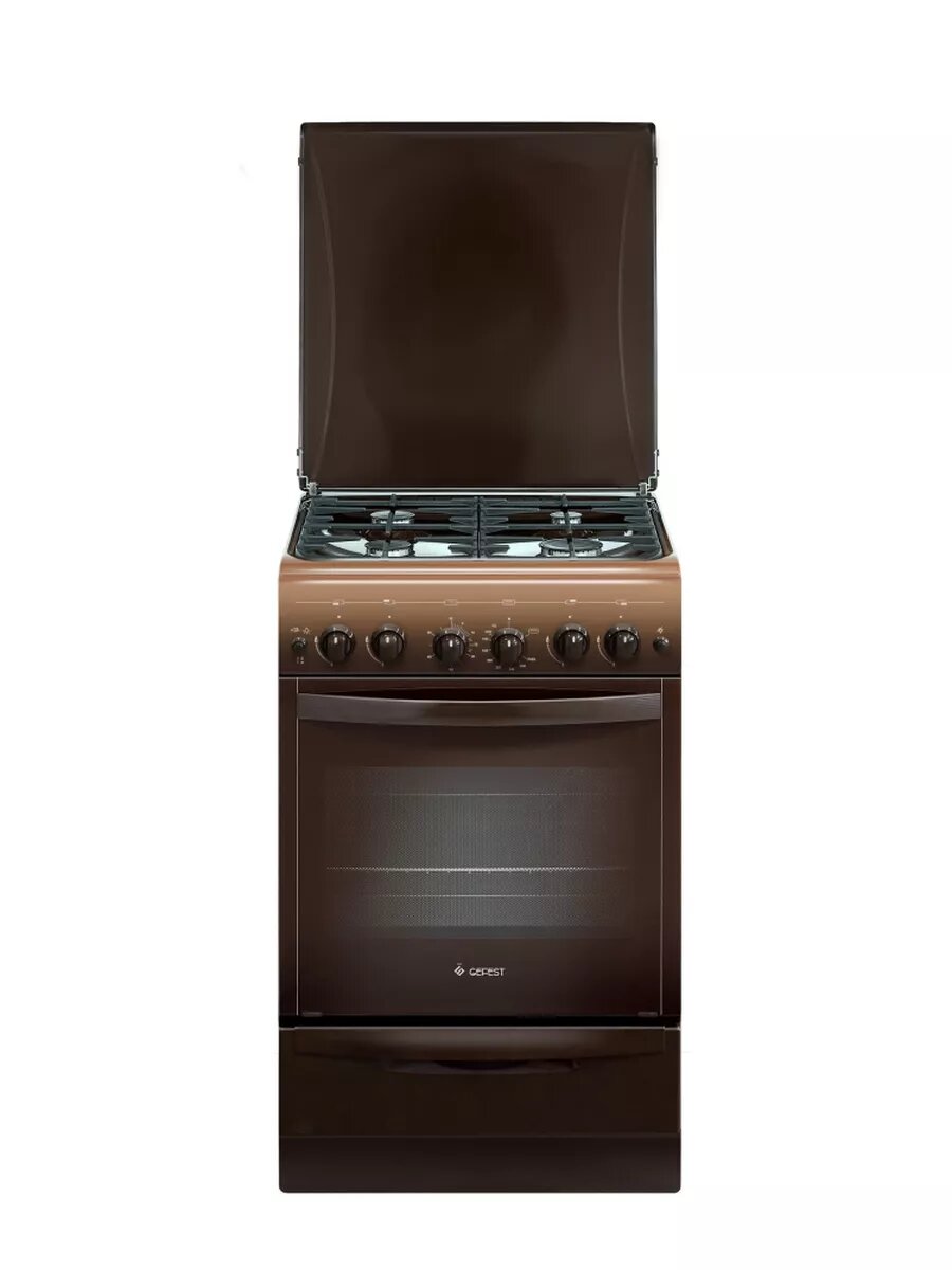 Газовая плита Gefest 5100-02, 4 конфорки, газовая духовка, ящик для посуды, коричневый