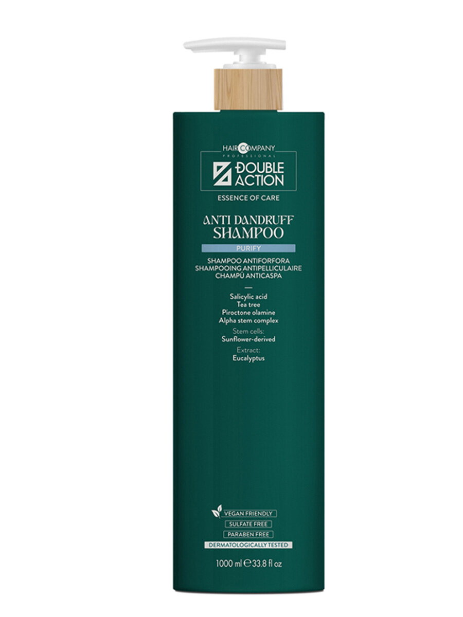 HAIR COMPANY PROFESSIONAL Шампунь против перхоти DOUBLE ACTION, 1000 мл