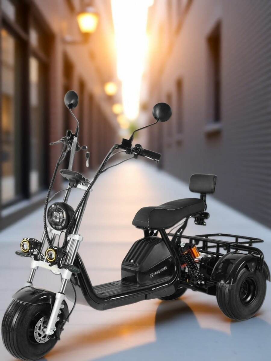 Электроскутер CITY COCO GT - X 6 trike, трицикл, 2000 Вт, черный, 48В, 23Ач