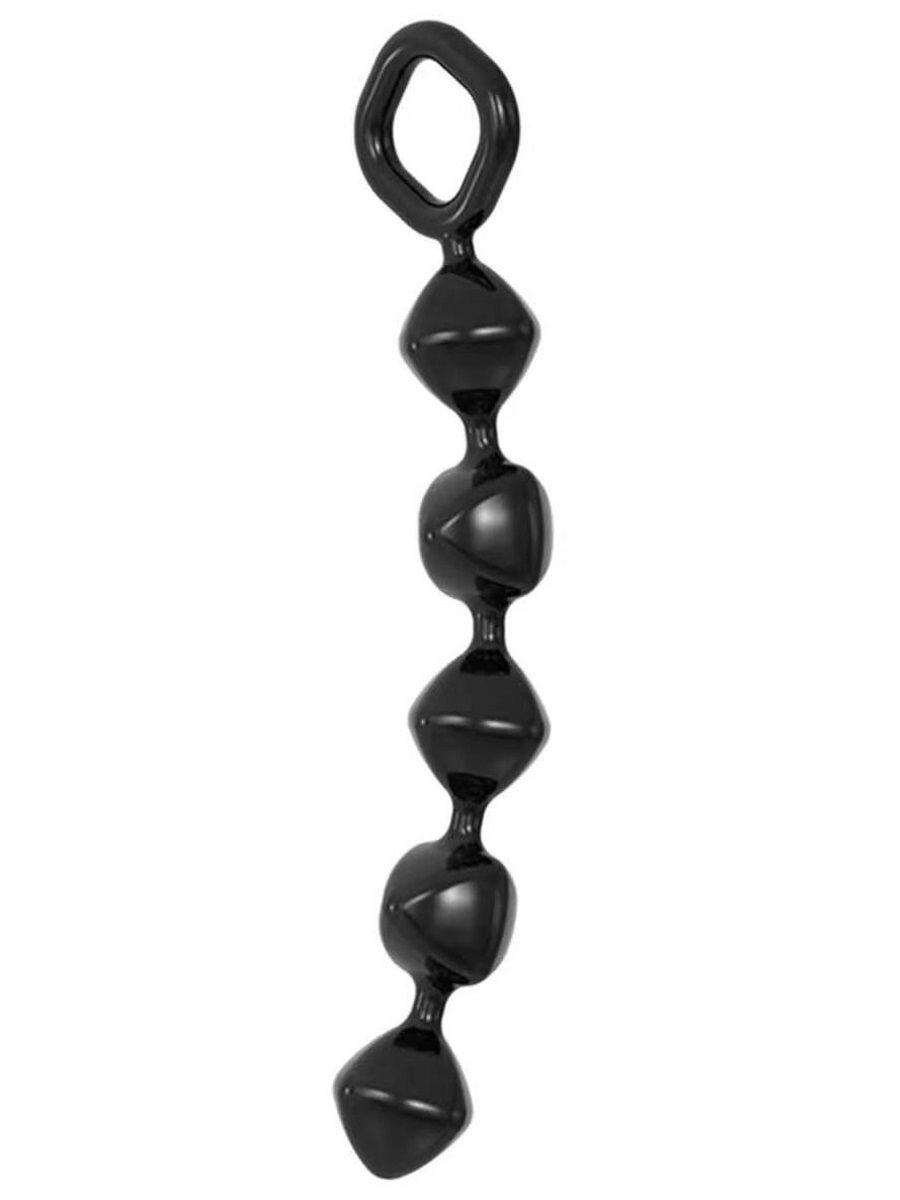 Большая анальная цепочка "BIG BLACK ANAL BEADS" 28.5см