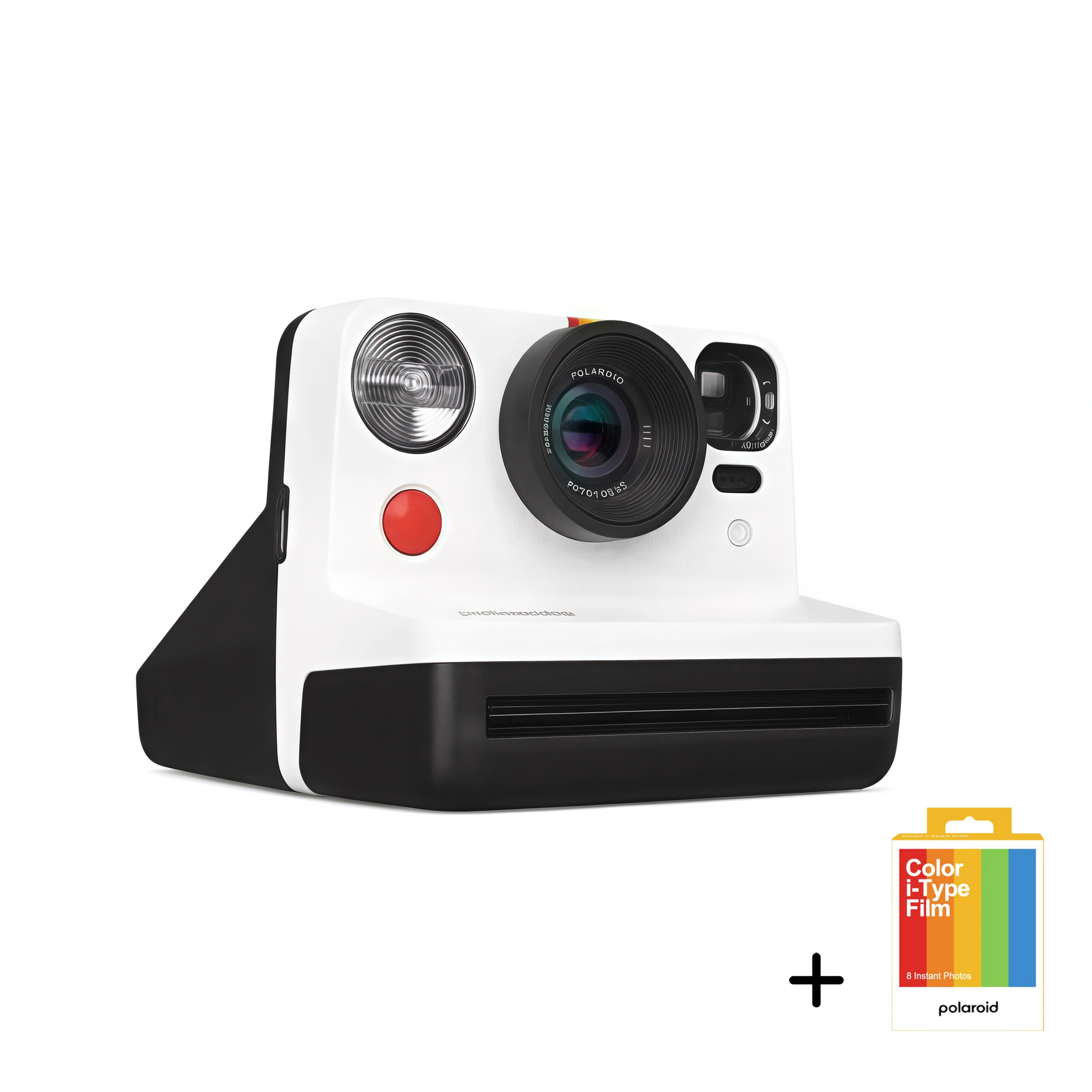 Polaroid Now Generation 2, Фотоаппарат моментальной печати (В комплекте 8 листов фотобумаги)Now 2 Gen 2, Черный/белый
